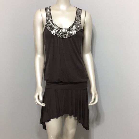 Cache | Dresses | Cache Brown Tunic Top Or Dress With Silver Jewels ...
